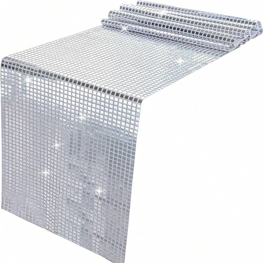 1/3/5pcs 33*183cm Gold Glitter Table Runner For Disco Party, Retro 70s 80s Theme, Disco Ball ...