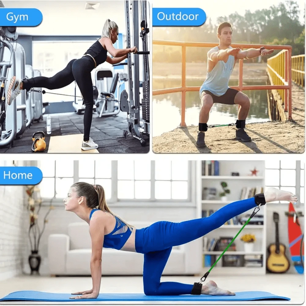 6pcs Ankle Resistance Band Set - With Adjustable Cuffs For Leg And Butt ...