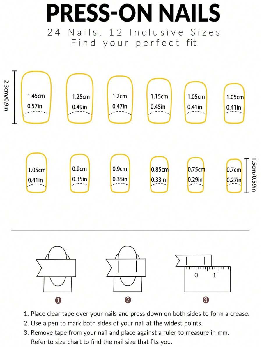 4 Styles X 24pcs=96pcs Elegant Square Short Artificial Nails Set ...