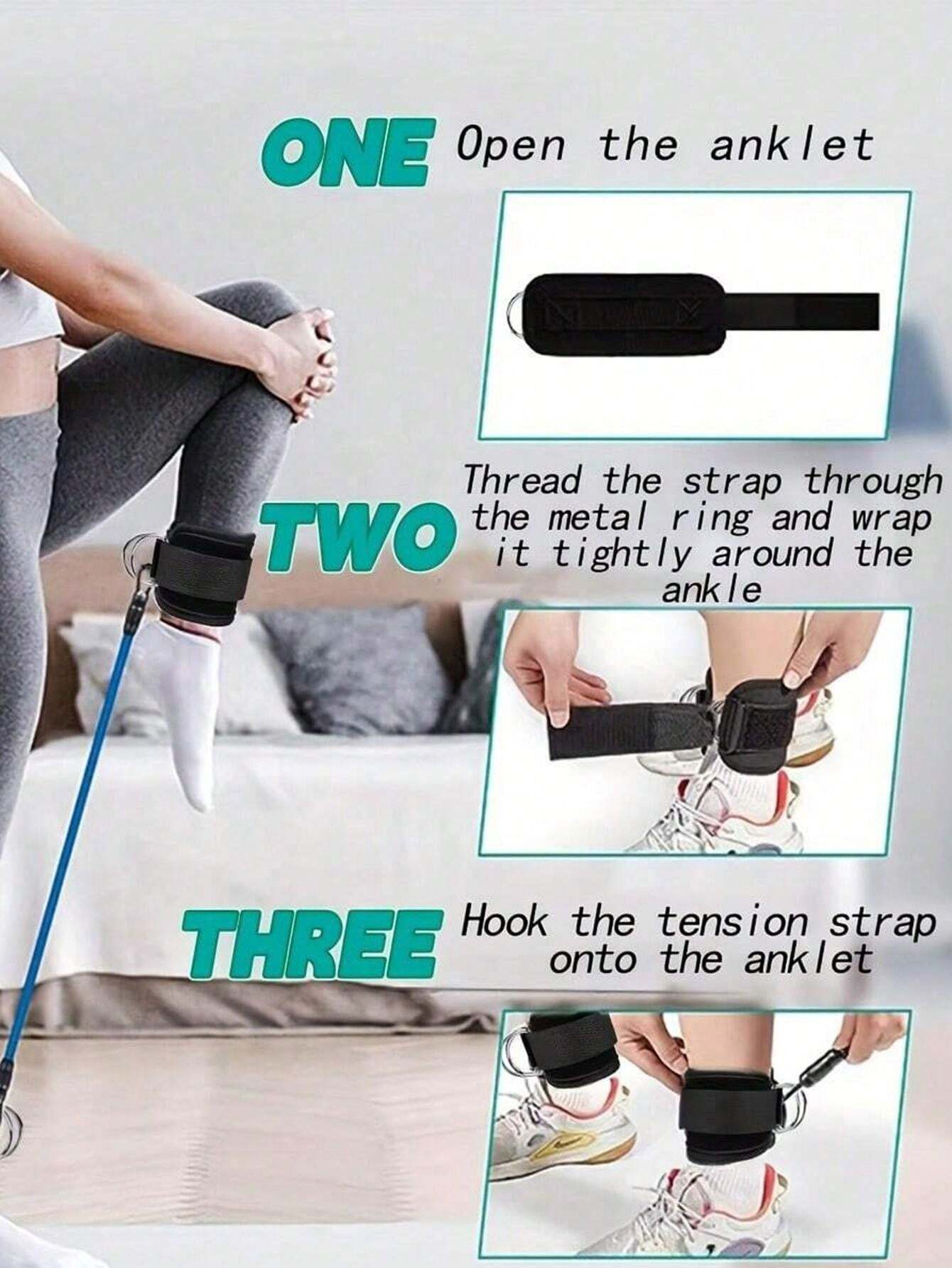 6pcs/Set Ankle Resistance Bands, Ankle Bands For Working Out With Cuffs ...