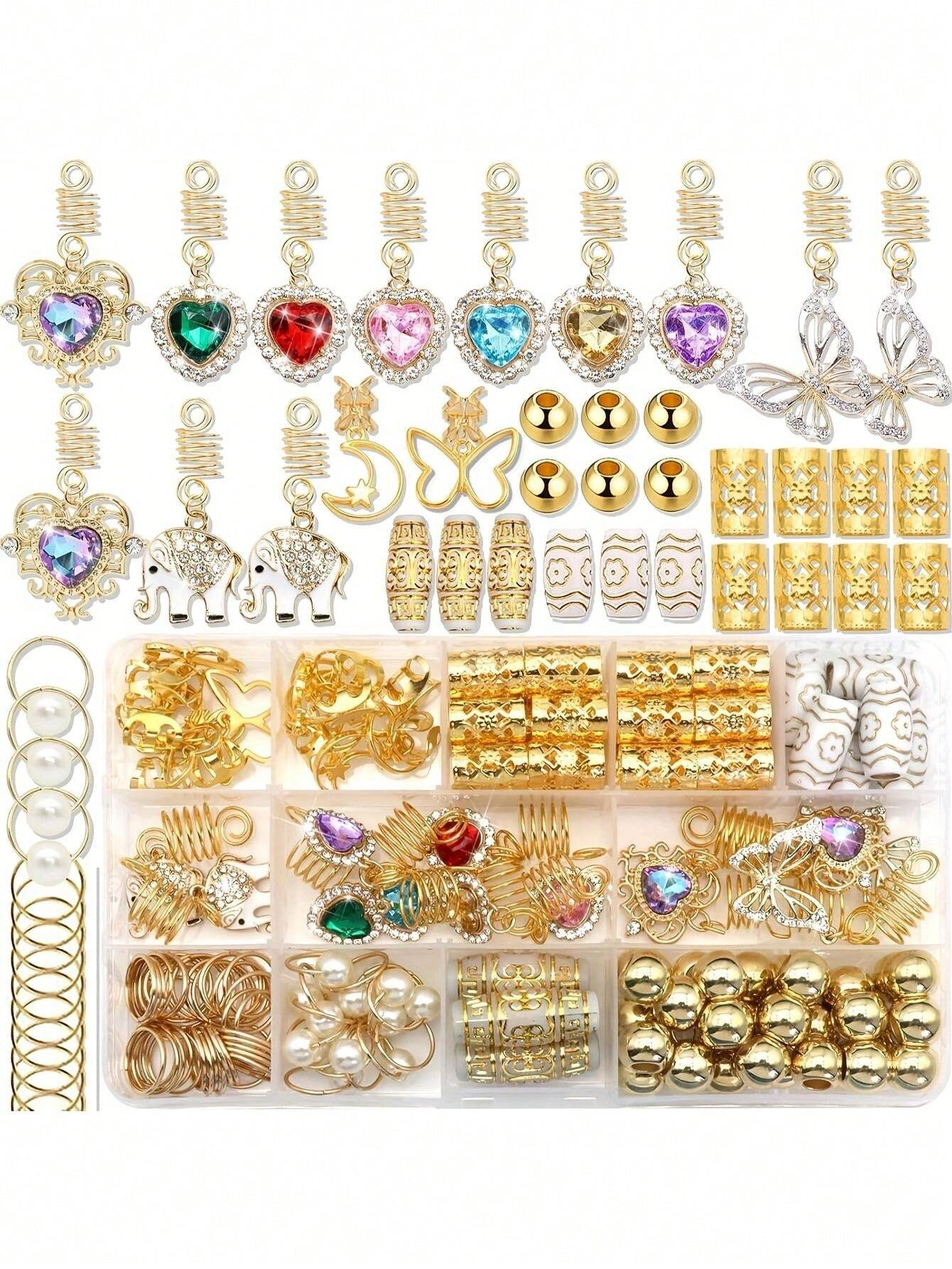 140pcs Hair Jewelry Set For Blondes, Including Diamond-Encrusted ...