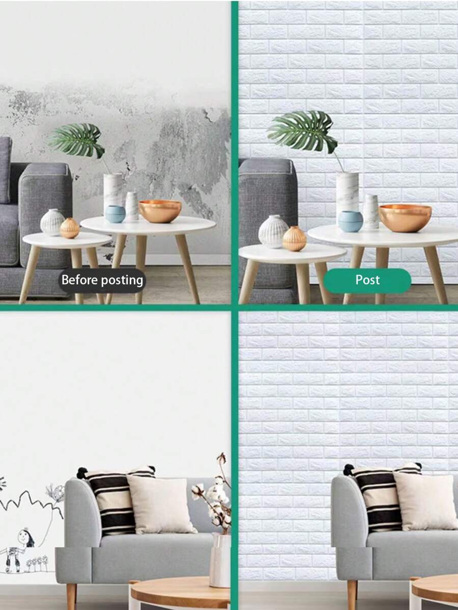 One Piece 3D Wall Panels Peel And Stick Imitation Brick Wallpaper Multi ...