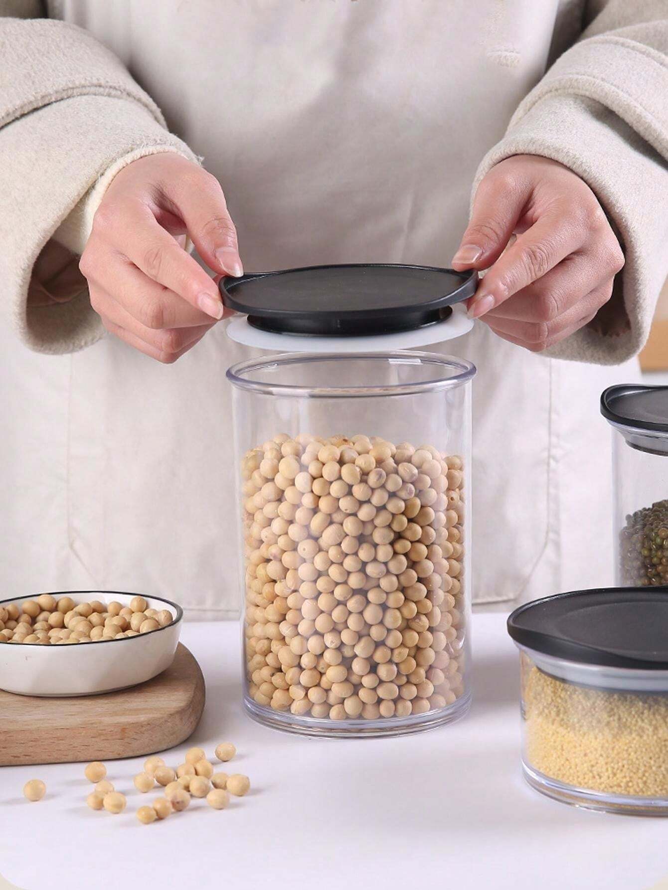 1pc Transparent Food Storage Canister, Grain Storage Box, Sealed ...