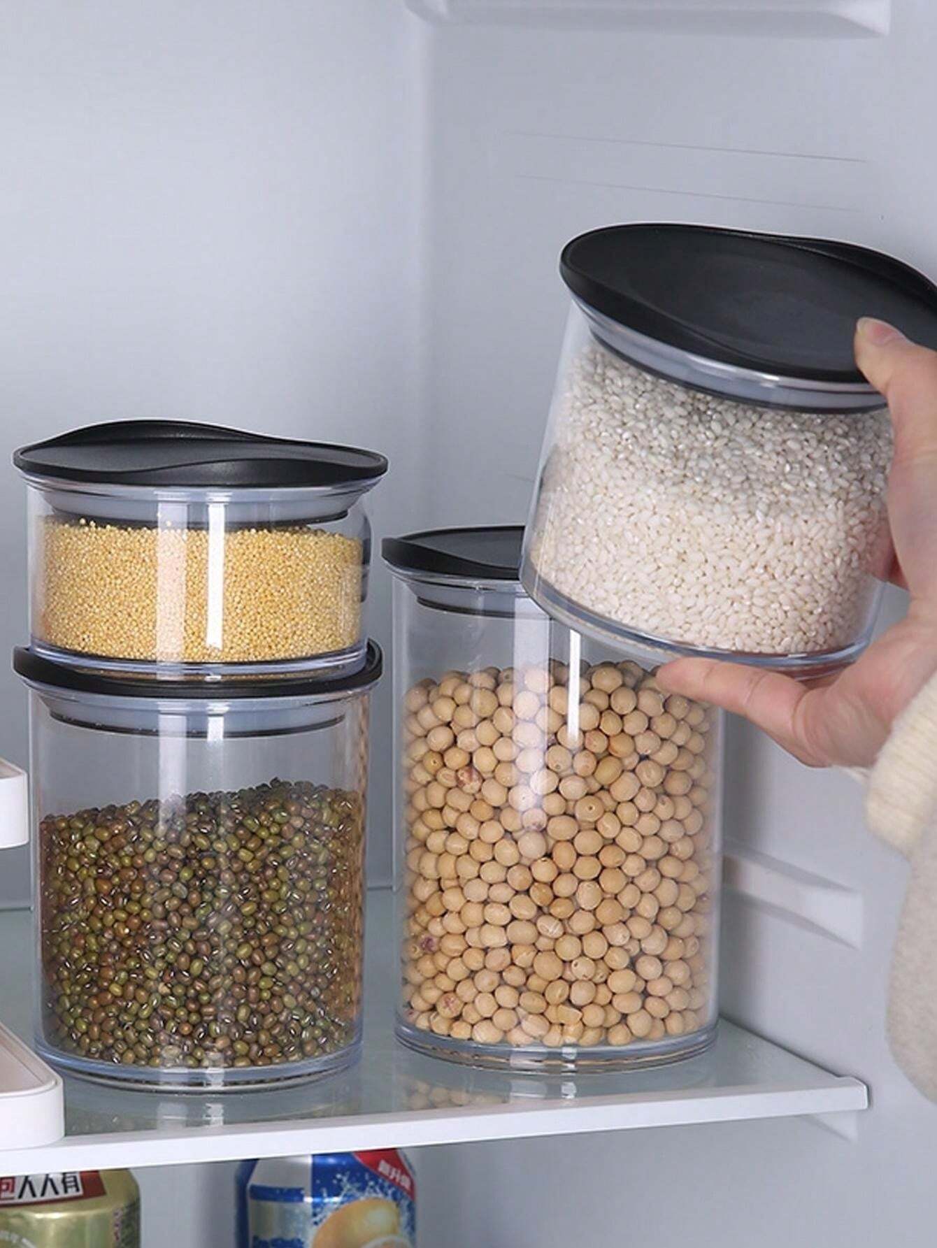 1pc Transparent Food Storage Canister, Grain Storage Box, Sealed ...