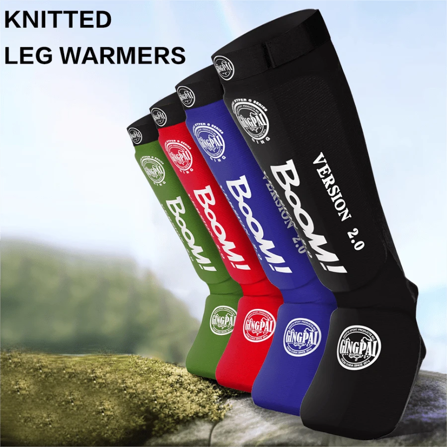 GINGPAI Muay Thai Shin Instep Guards Knitted Leg Protection For Adults ...