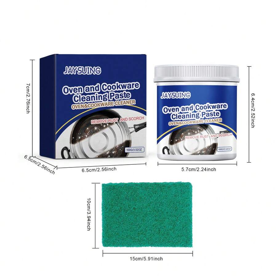 100g (1pc Scouring Pad) Stainless Steel Polishing & Cleaning Paste ...