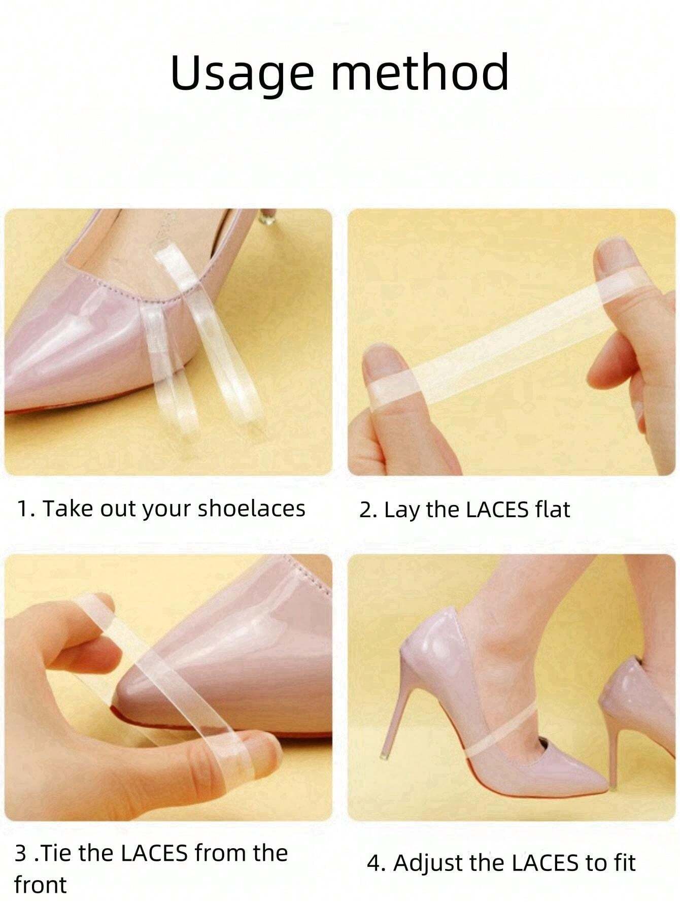 2 Pairs Adjustable Anti-Slip High Heel Protectors, Invisible & Clear ...