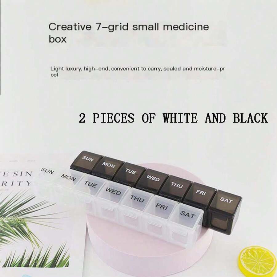 Creative 7-Compartment Rectangular Mini Pill Box For Easy Carrying ...