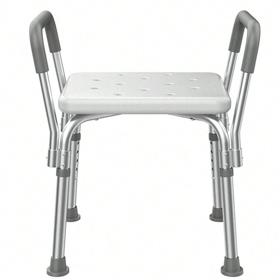 Safety Shower Chair Bench With Arms - Blue Shower Stool For Elderly ...