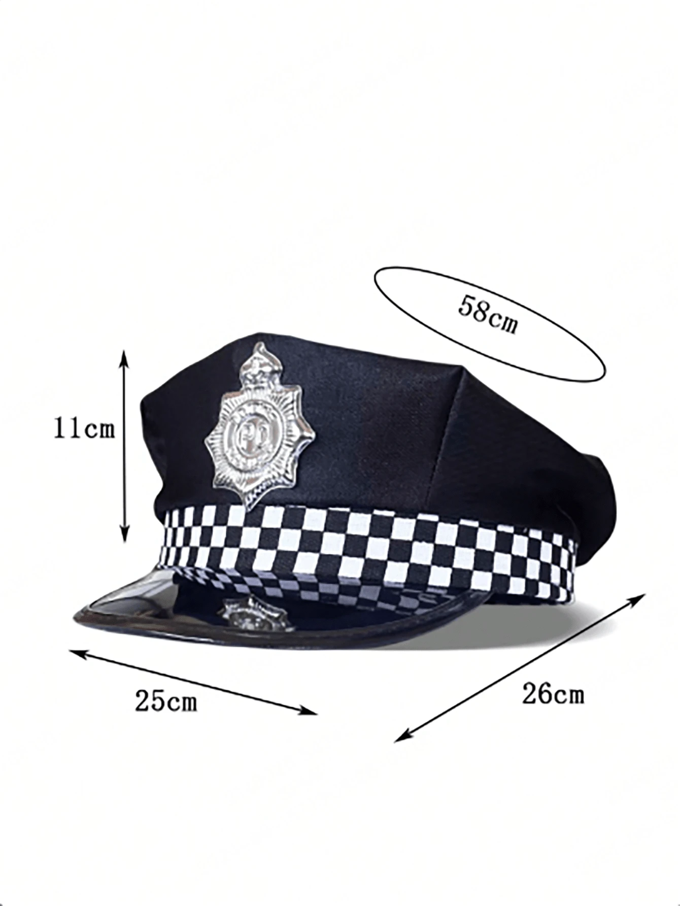 1pc Adults' Police Cap Octagonal Flat-Topped Hat Role Play Prop ...