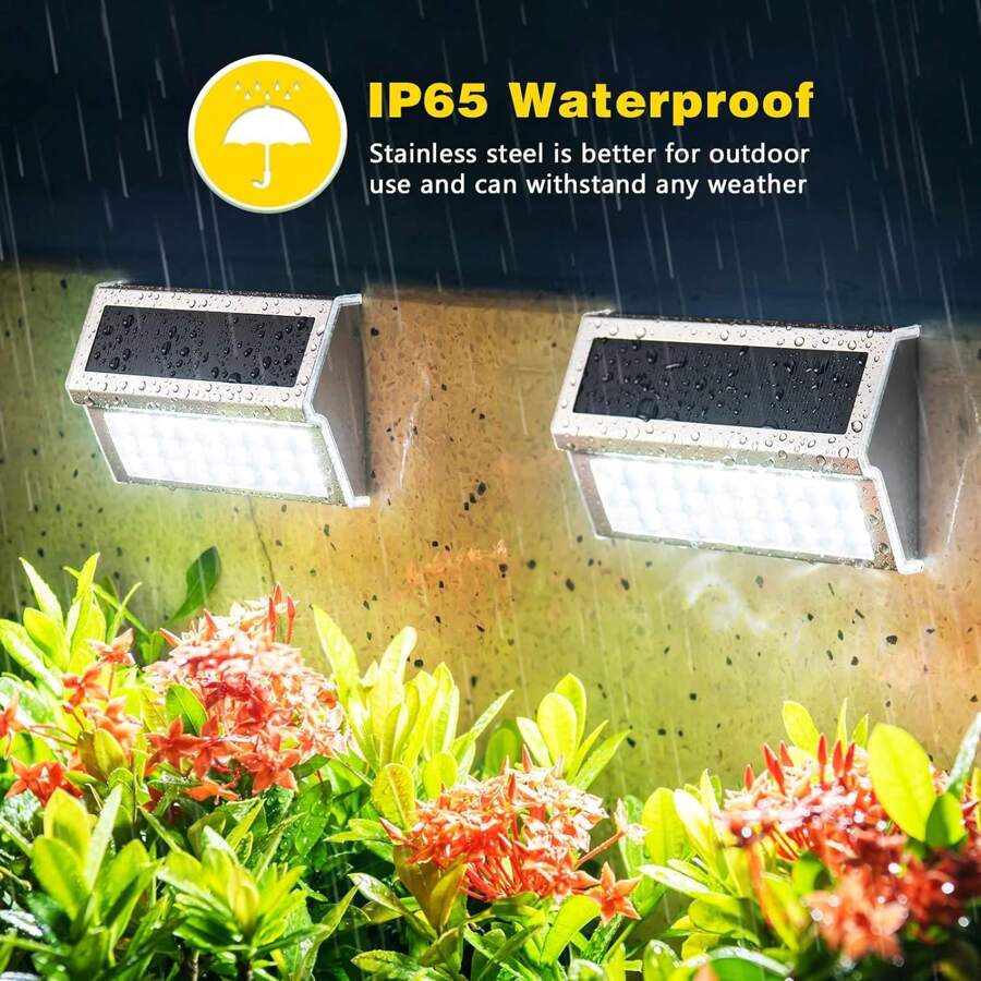 Solar Outdoor Lights, 10 Pack 30 LED Fence Lights Waterproof Solar ...
