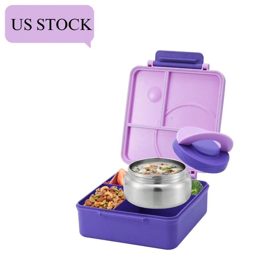 Bento Lunch Box With 8oz Soup Thermo, Leakproof Lunch Food Containers ...