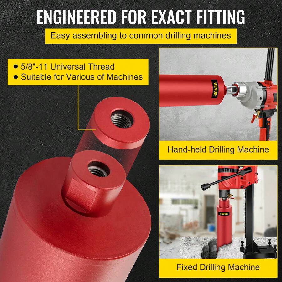VEVOR Diamond Core Drill 4.5114mm Diameter Core Drill Bit 14 355mm ...