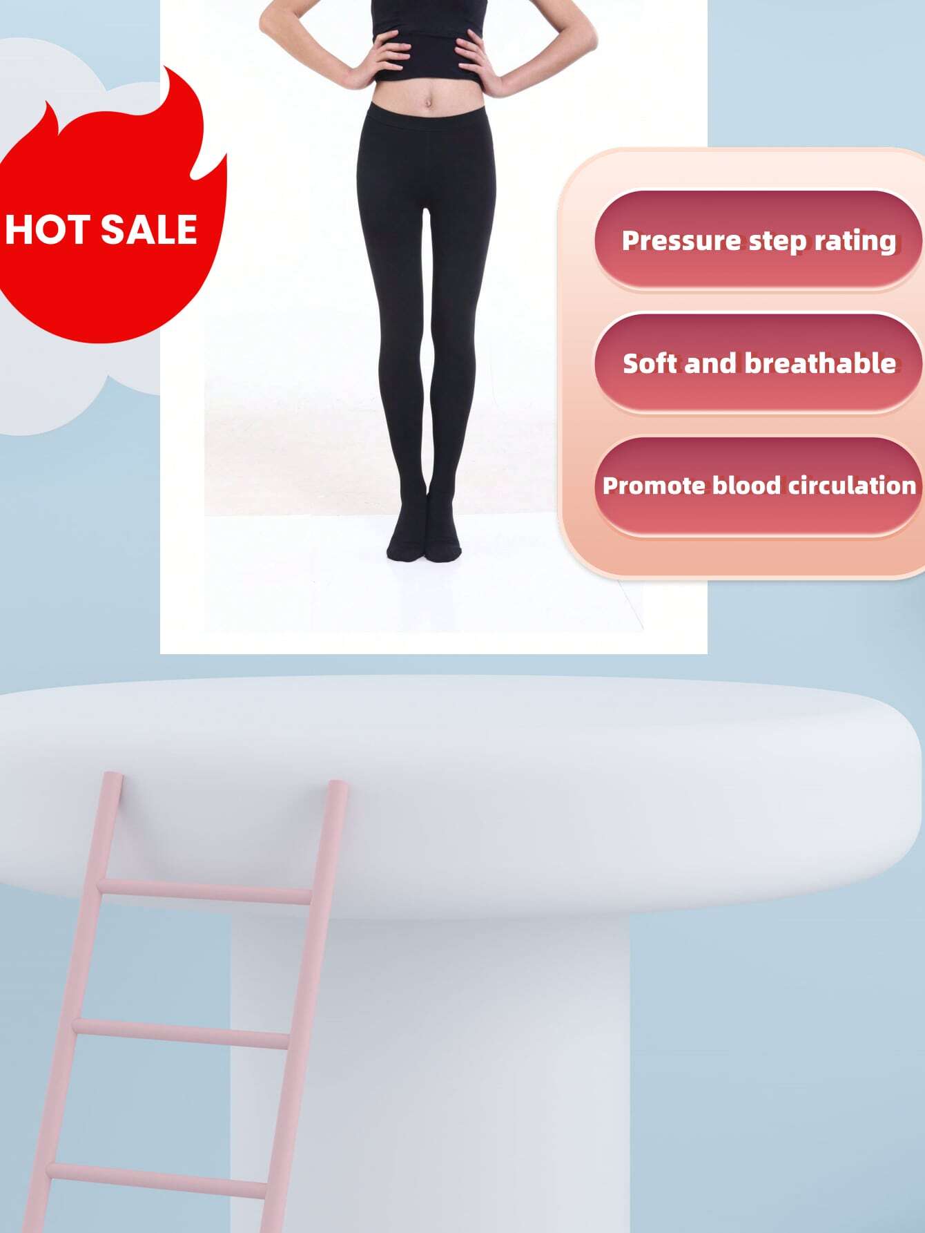 1 Pair 8-15mmHg Compression Stockings Pantyhose & Knee Highs For ...