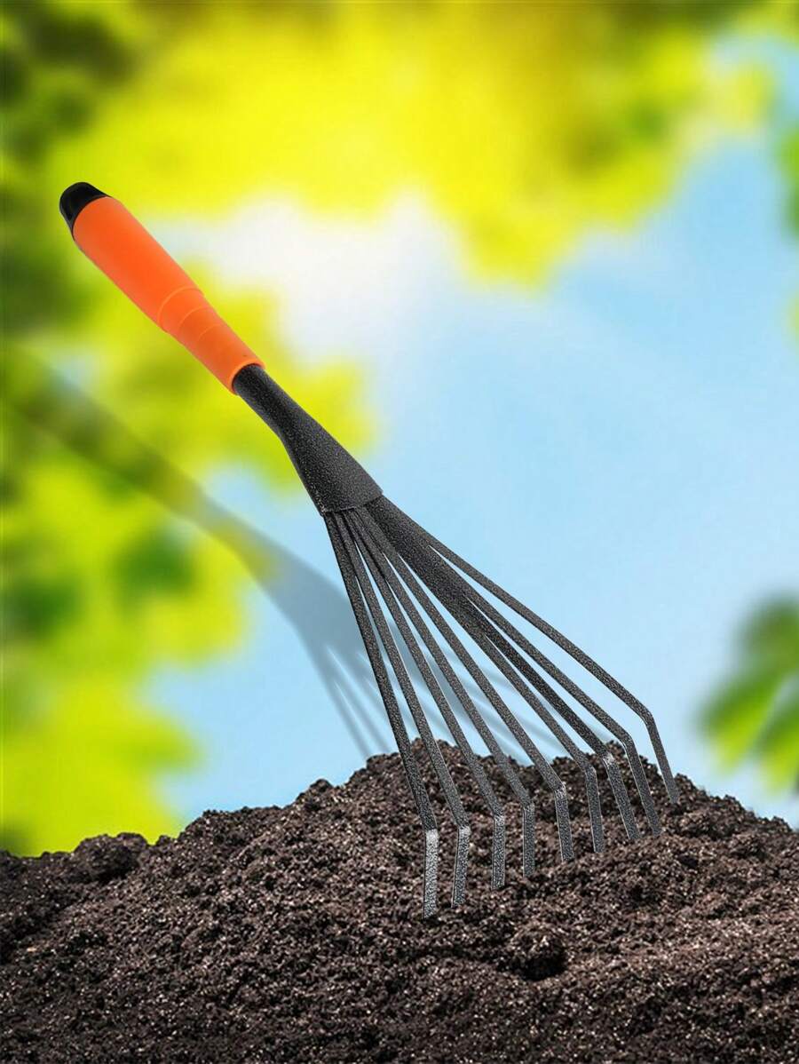 1 pieza Rastrillo de jardín multifuncional con mango ergonómico, para ...