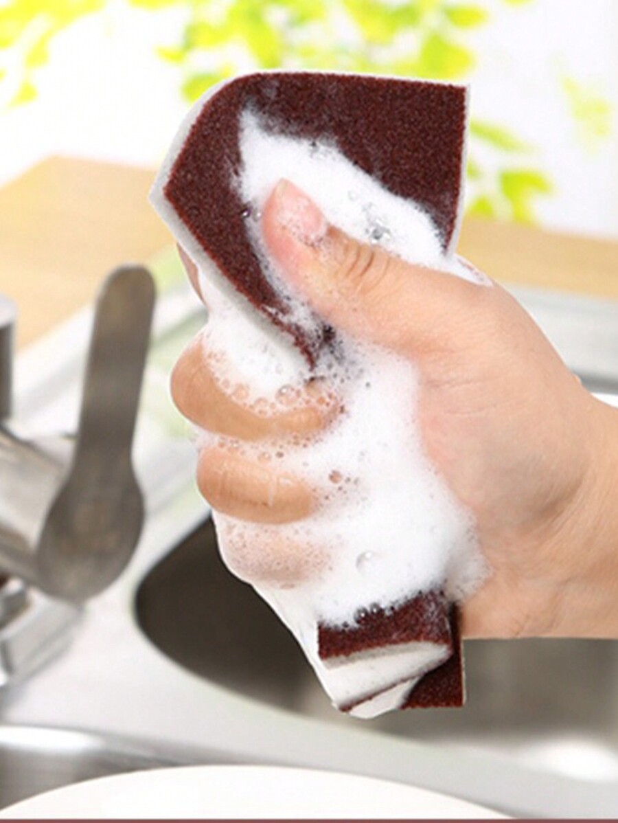 1pc Dual-Color Cleaning Sponge, Scrub Sponge For Limescale Removal On ...