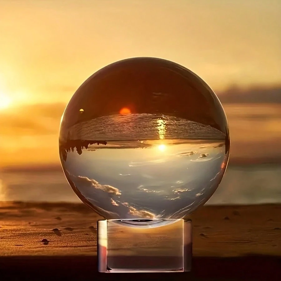 2pcs Square Crystal Ball Holder, 35mm Clear Crystal Ball Base For Displaying 60mm To 90mm ...