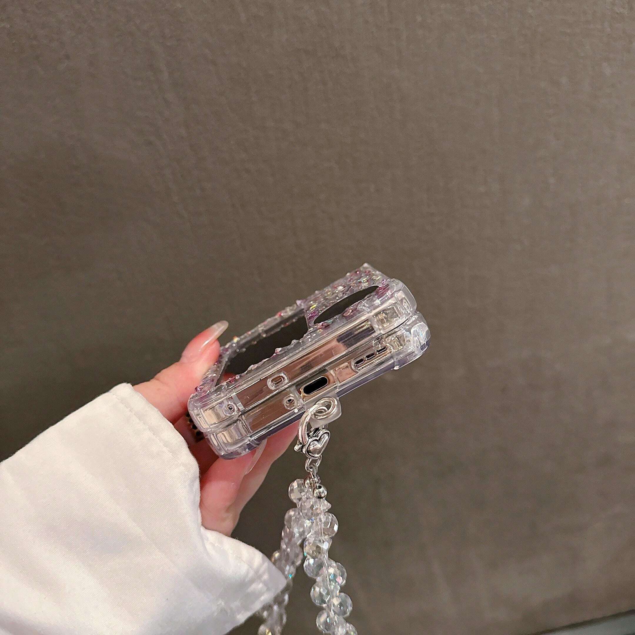 Y2k 1pc Mirror Jelly Gemstone Bracelet Foldable Phone Case, Full ...