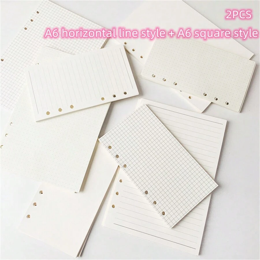 2pcs A6 Refill Paper - 6-Hole Loose-Leaf Notebook Refill Pack Totaling ...