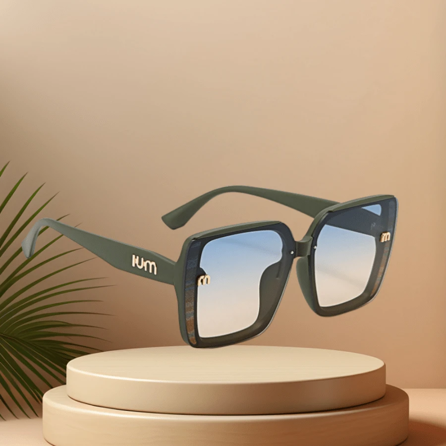 Black Big Frame Round Face UV Protection Sunglasses For Women, Square ...