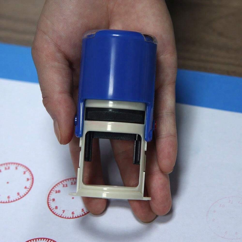 Round Teacher Stamp - Digital And Analog Clock Stamp - Self-Inking ...