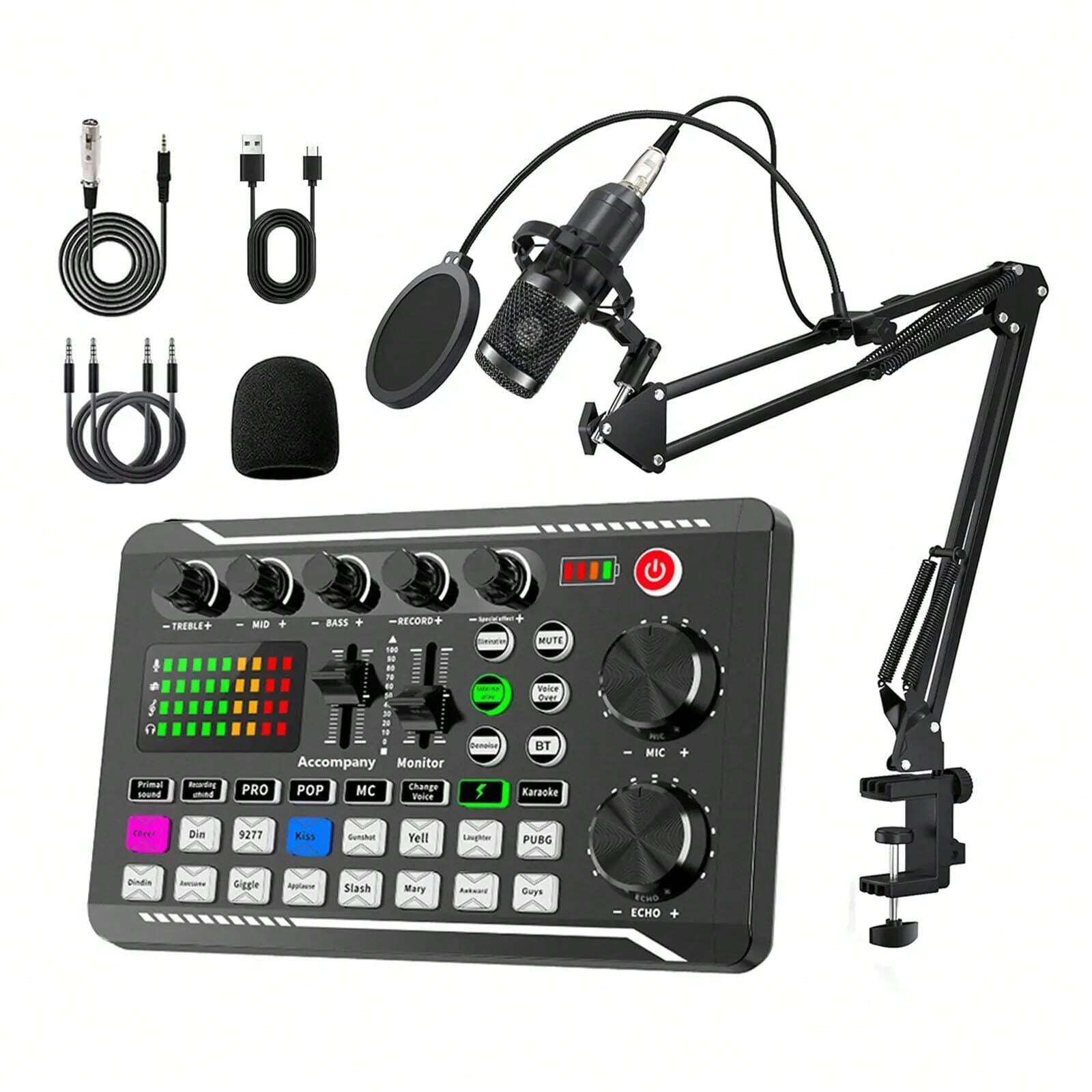 F998 Live Sound Card Wireless Bluetooth DJ Device RGB Color Button Live ... F998 Live Sound Card Wireless Bluetooth DJ Device RGB Color Button Live ...