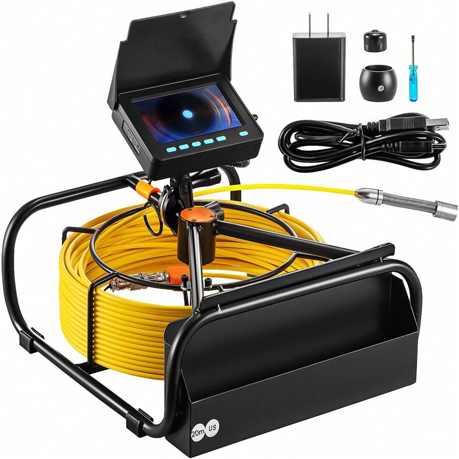 SKYSHALO Sewer Camera 65.6FT 4.3 Screen Pipeline Inspection Camera With ...