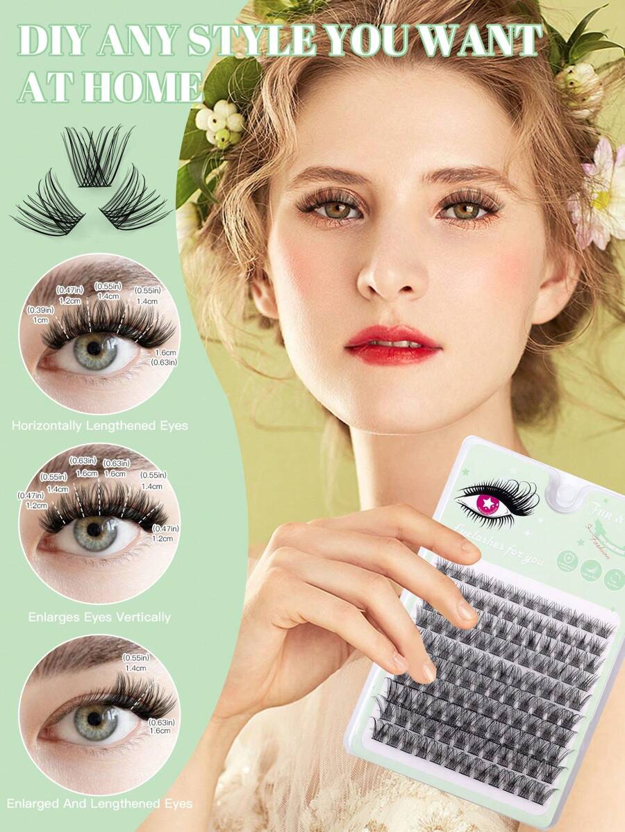 120 Cluster Eyelash C Curl Blend 10-16mm Single Eyelash Cluster Soft Natural Cluster Eyelash ...