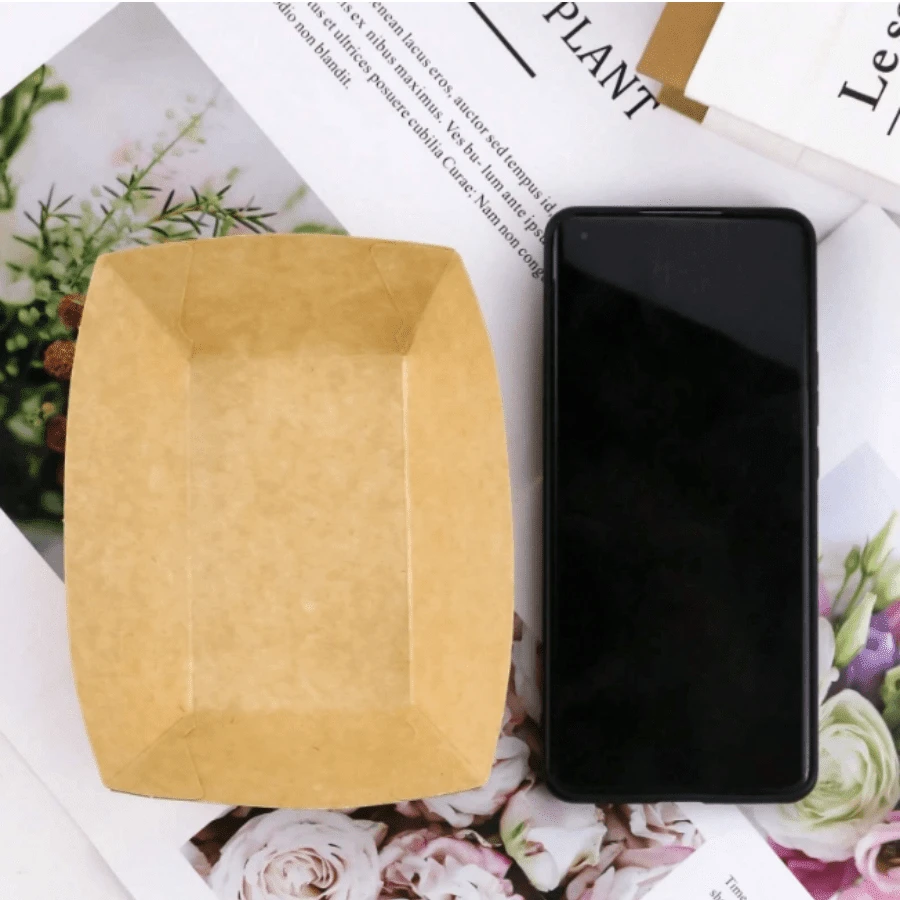 30/50/100packs 1/2 Lb Disposable Kraft Brown Paper Food Trays, Small ...