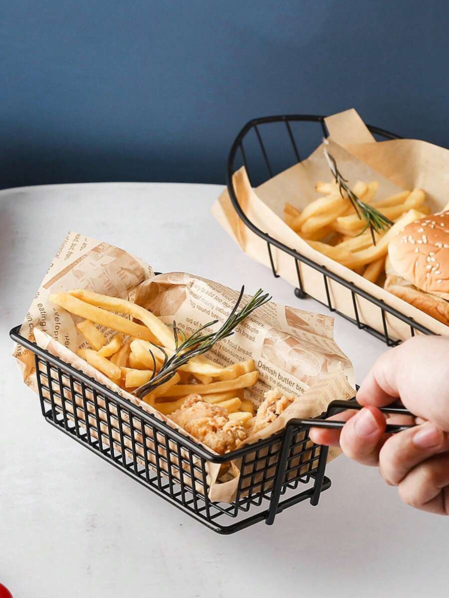 Wrought Iron Frying Basket, Fried Food Drain Rack, French Fries Basket ...