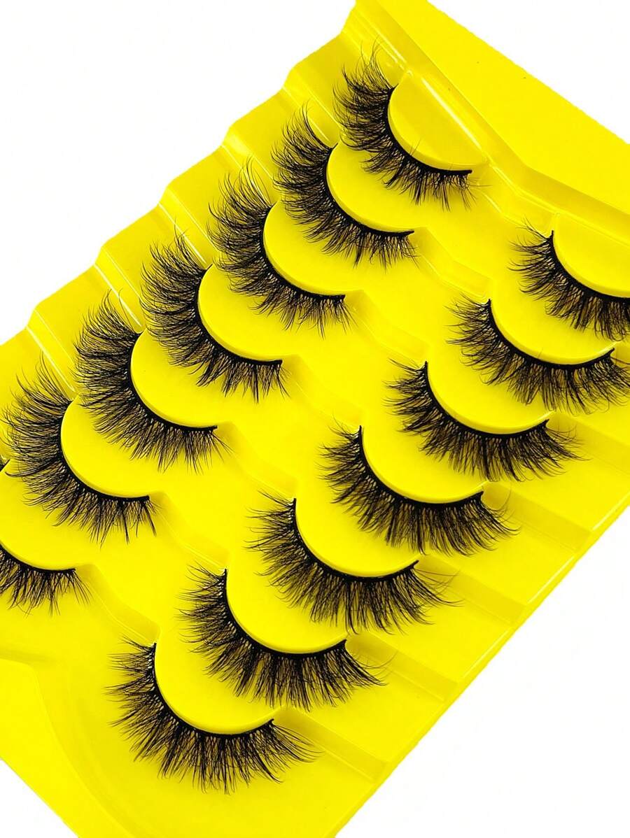 7 Pairs Fluffy Short 3d Mink Fur False Eyelashes Manga Lashes Cosplay ...