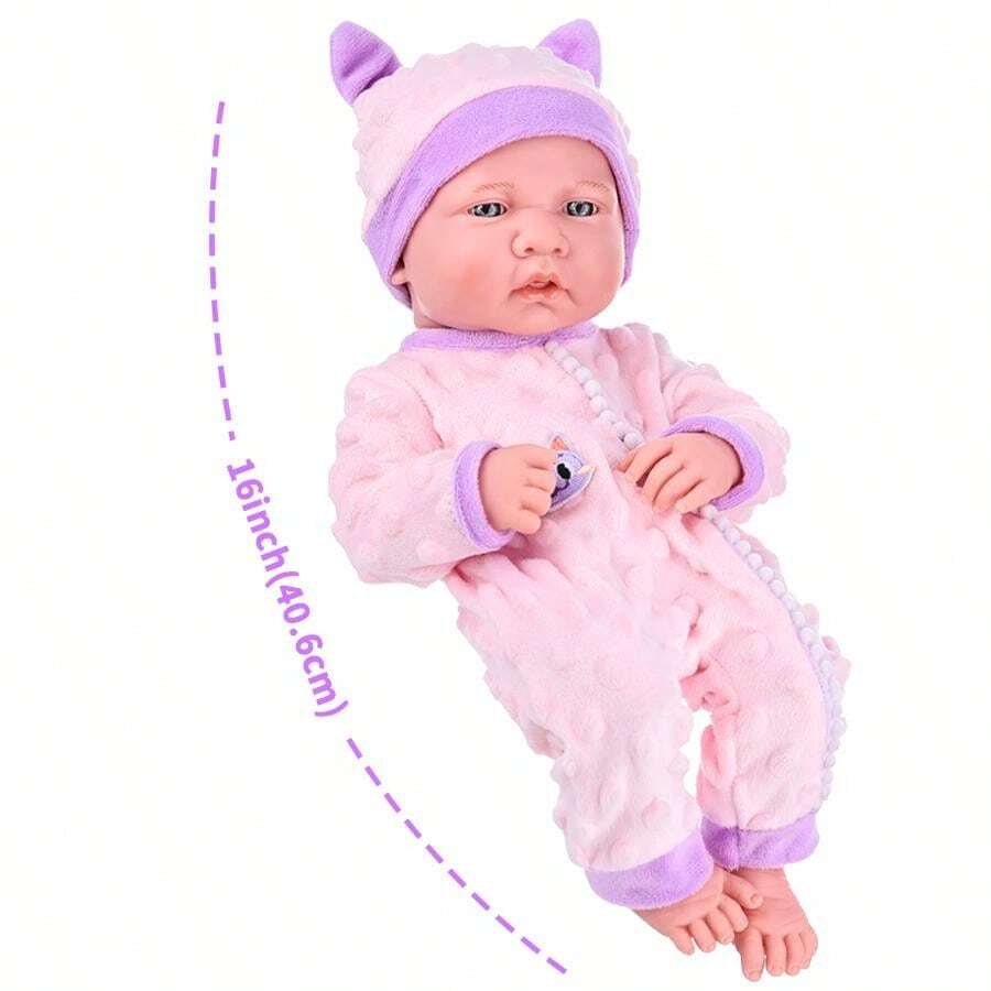 16 Inch Full Body Silicone Reborn Baby Doll, Lifelike Newborn Doll With ...
