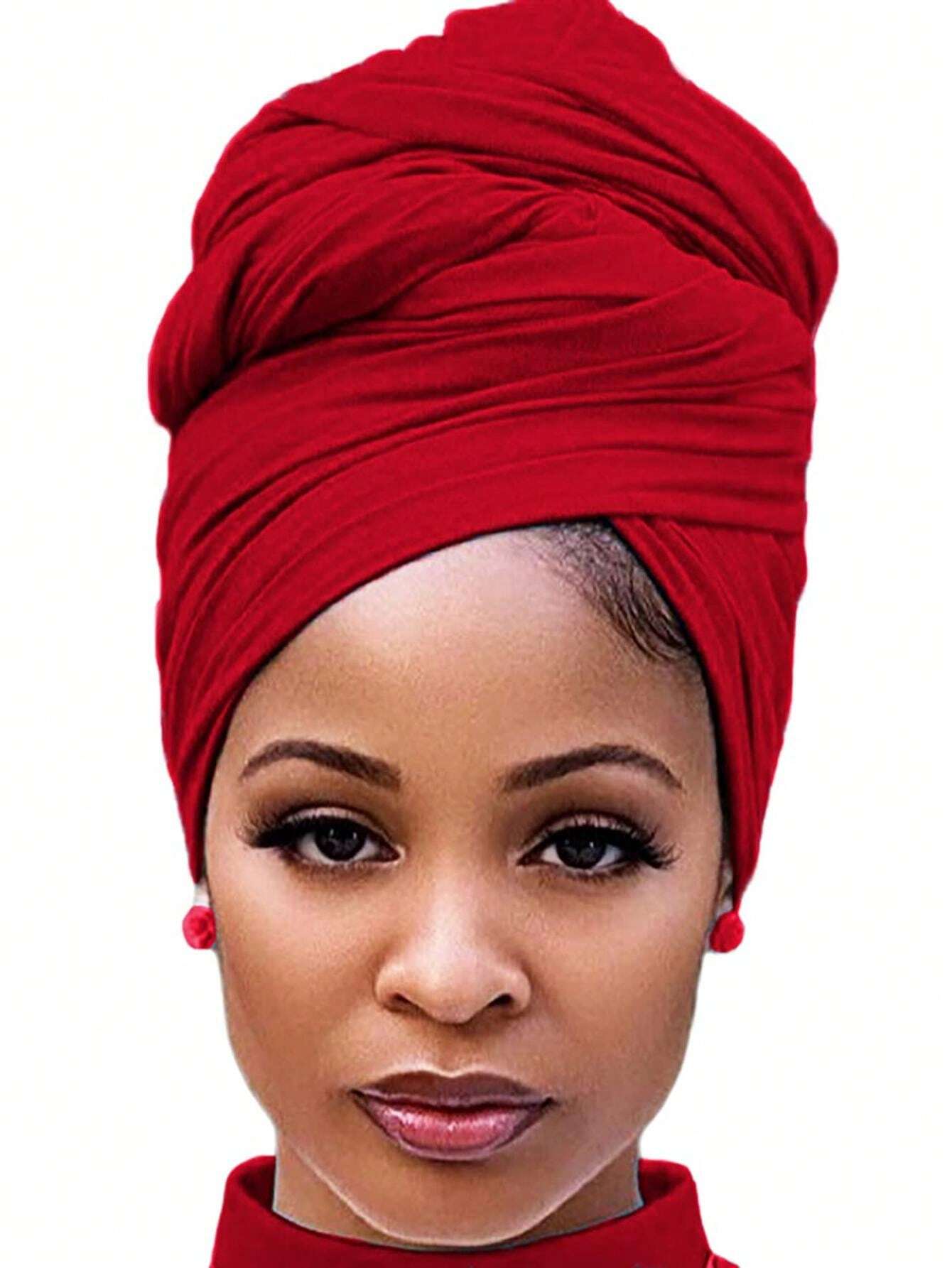 1 Piece Stretch Head Wrap Scarf Stretchy Turban Long Hair Scarf Wrap ...