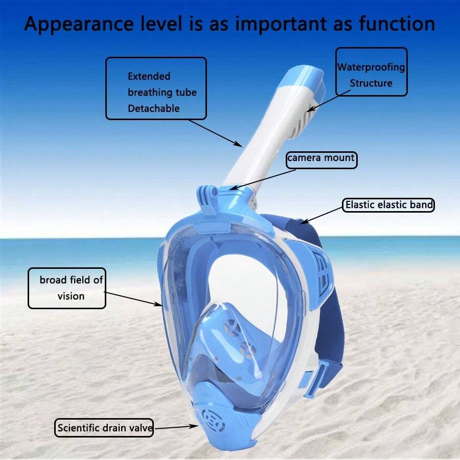 1pc Full-Face Diving Mask For Adults, Foldable & Portable With Dry Top ...