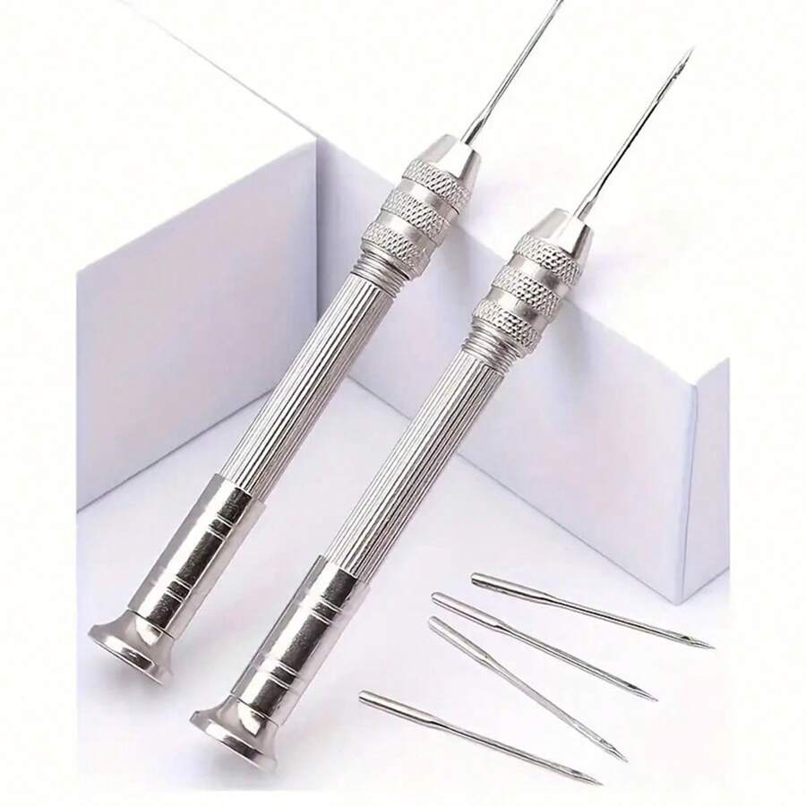 1 Set Interchangeable Needles, Multi-Functional Awl For Leather Sewing ...