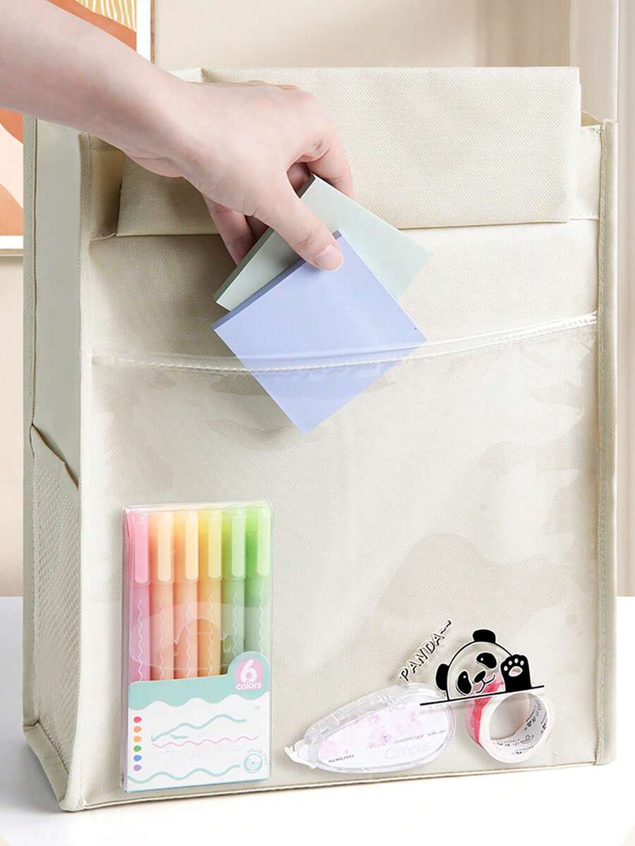 1pc Tutoring Bag Pencil Bag Canvas Storage File Bag Carrying Book Bag ...