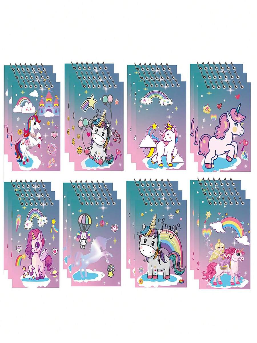 8pcs, A7 Mini Spiral Cartoon Notebook - Cute Cartoon Design, Tearable ...