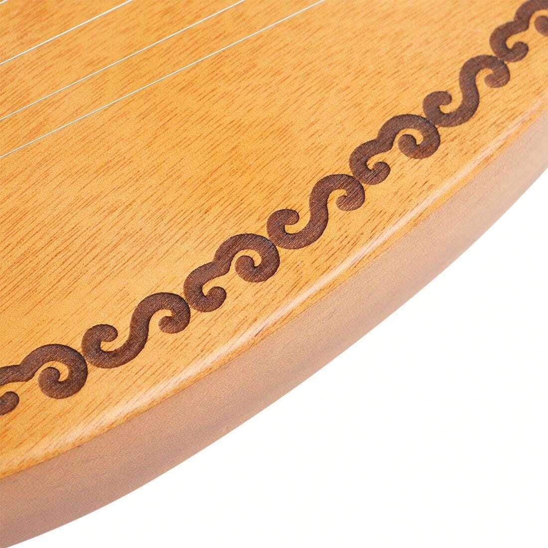 16-String Wooden Lyre Harp Round Shape Sound Hole Metal Harp Strings ...