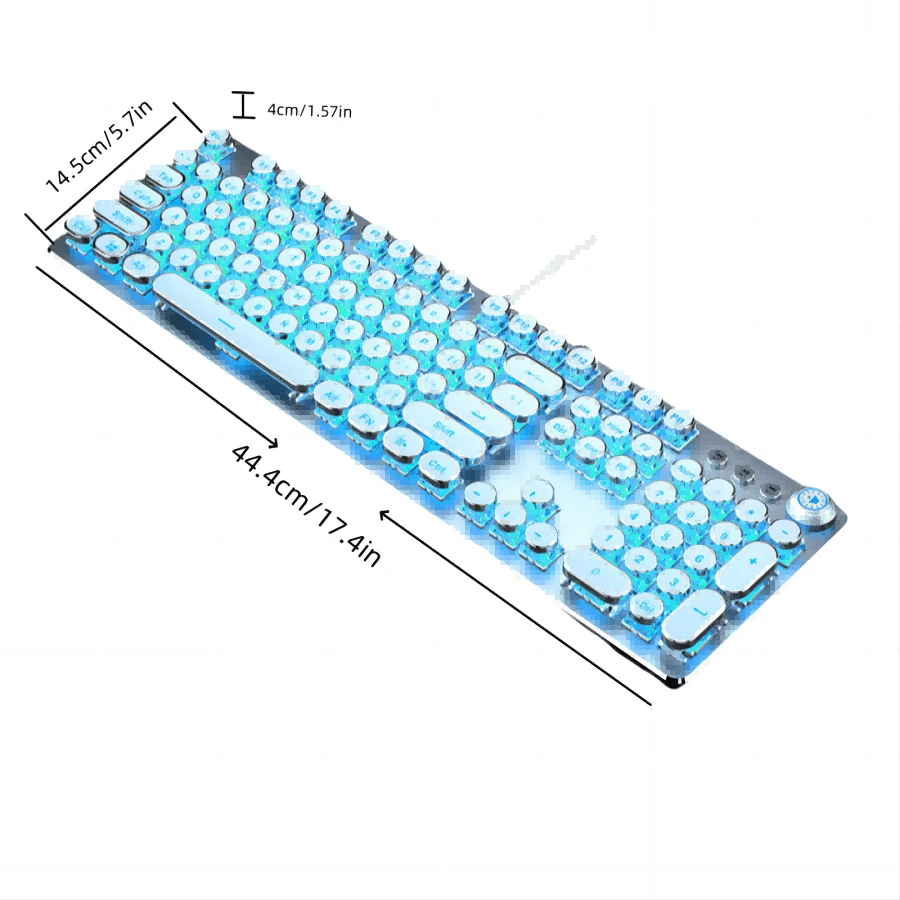 EWEADN EWEADN Punk Typewriter Mechanical Gaming Keyboard, Retro Punk ...
