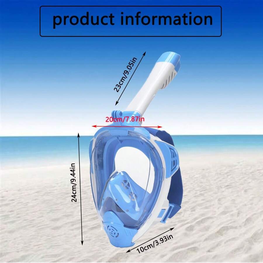 1pc Full-Face Diving Mask For Adults, Foldable & Portable With Dry Top ...