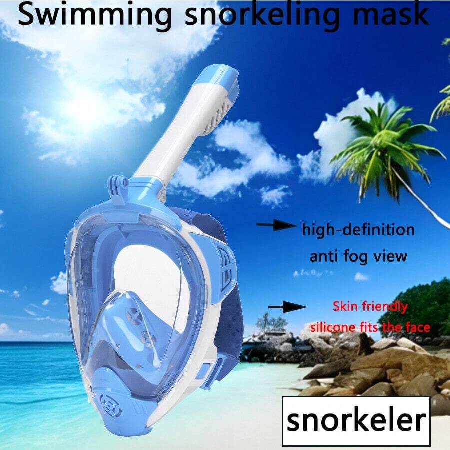 1pc Full-Face Diving Mask For Adults, Foldable & Portable With Dry Top ...