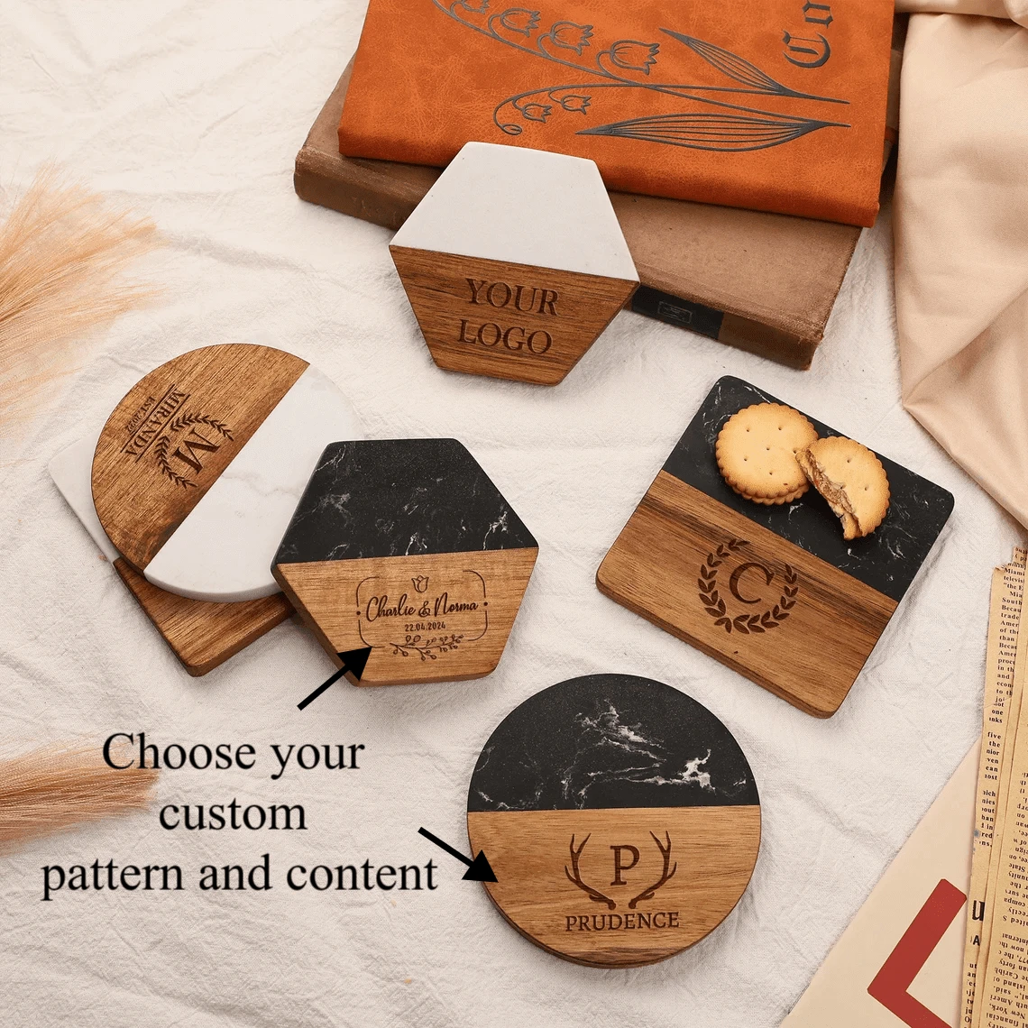Custom Personalized Wood And Marble Coasters - Unique And Fashionable ...