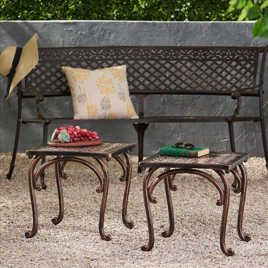 Outdoor Table Small Coffee Table Cast Aluminum Courtyard Table And ...