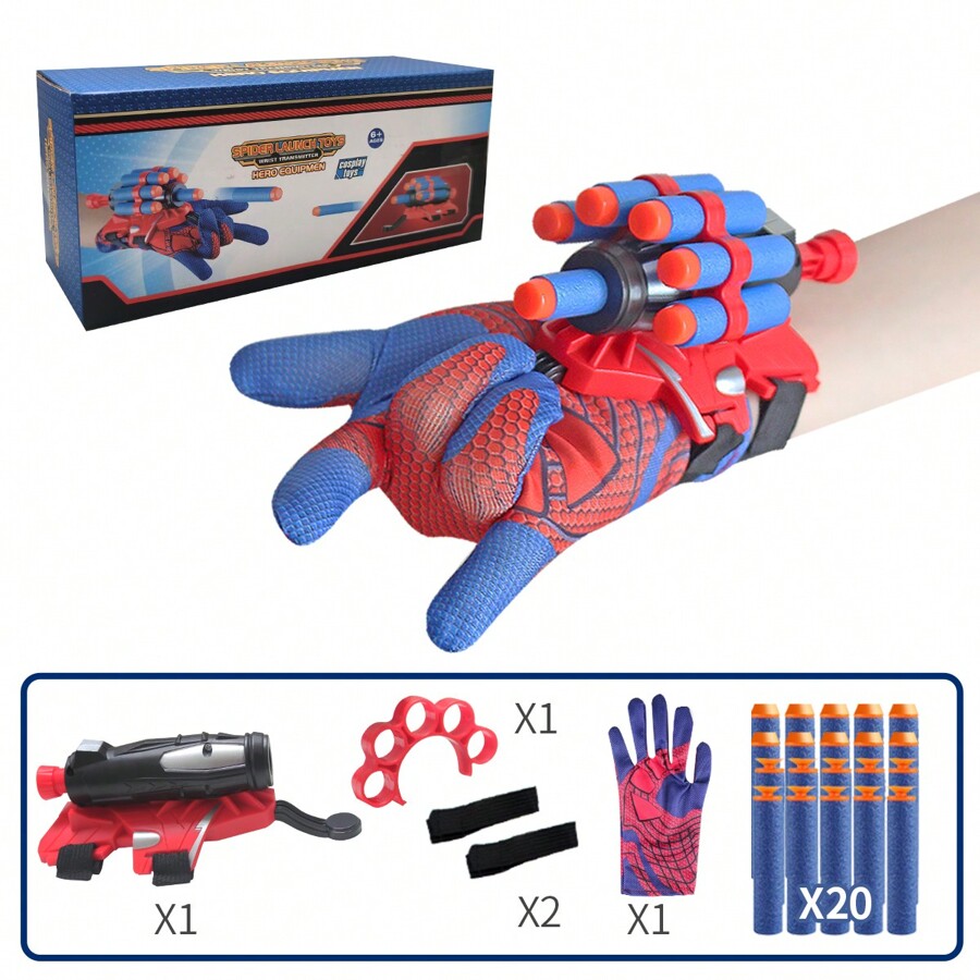 Spider Glove Silk Emitter Children's Spider Web Shooting Soft Bullet ...