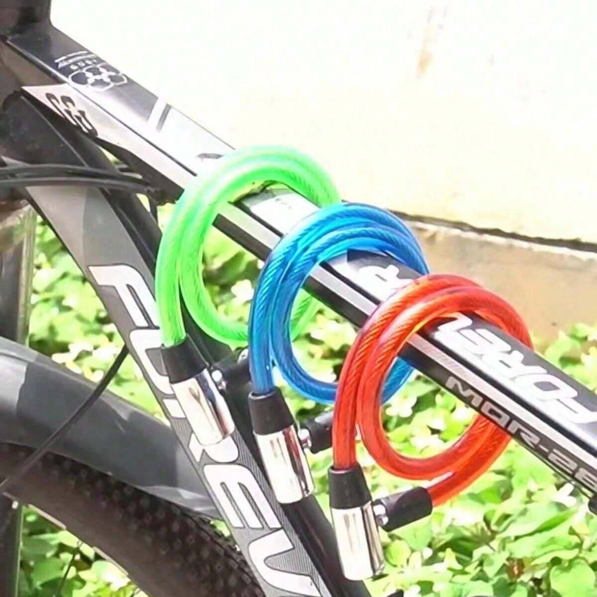 1pc Mountain Bike Lock, Anti-Theft Portable Steel Cable Lock For ...