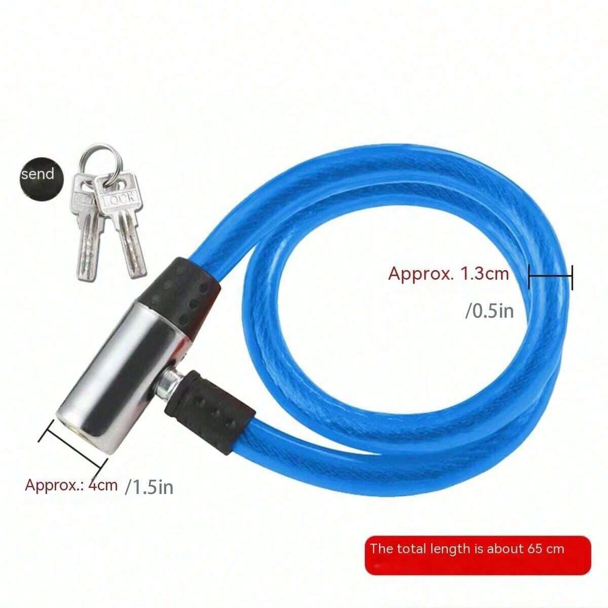 1pc Mountain Bike Lock, Anti-Theft Portable Steel Cable Lock For ...