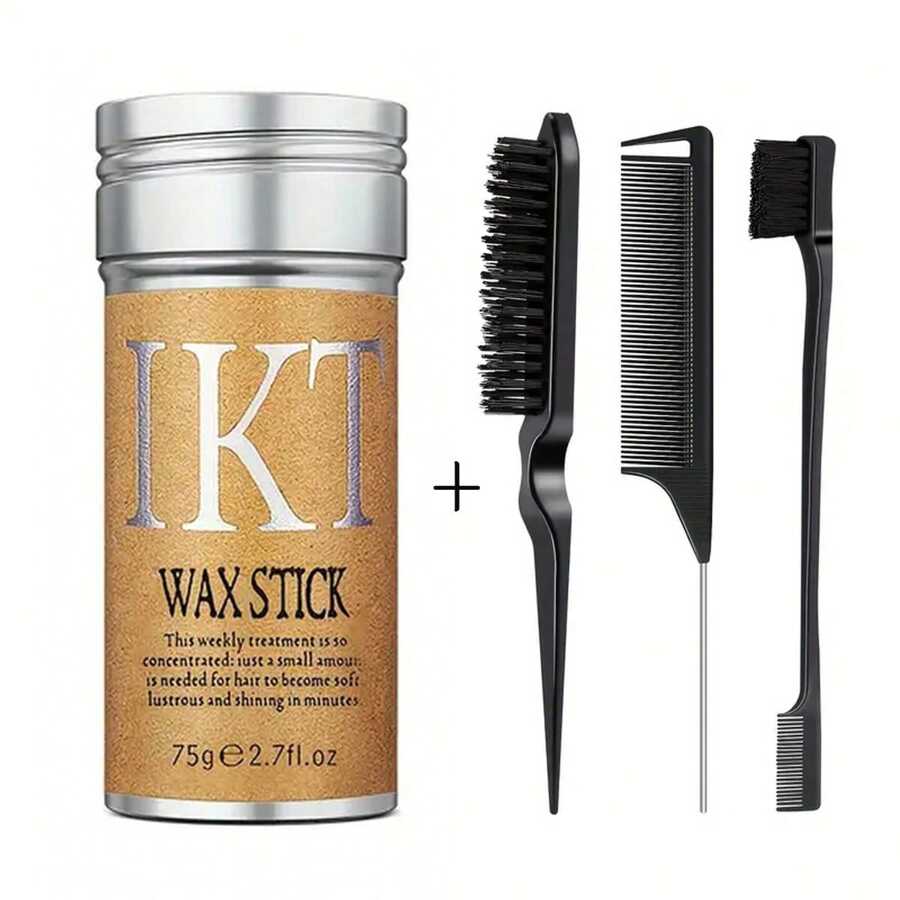 4pcs/Set IKT Hair Wax Stick With Slick-Back Brushes - Long-Lasting ...