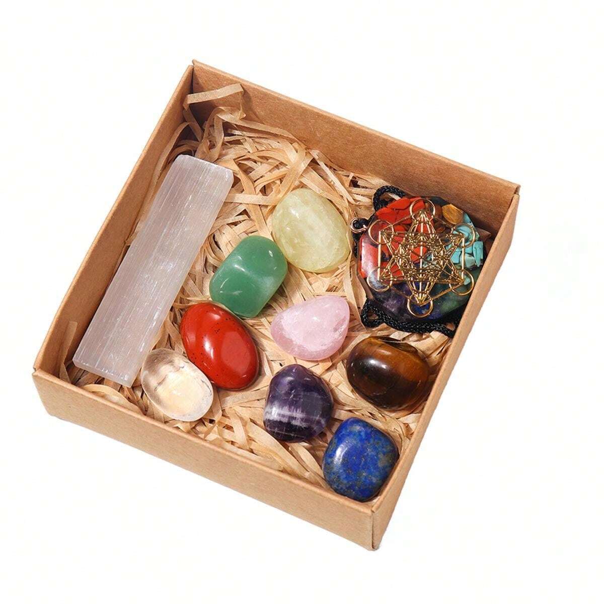 1box Natural Crystal Chakela Suit 10pcs Crystal Energy Stone Healing ...