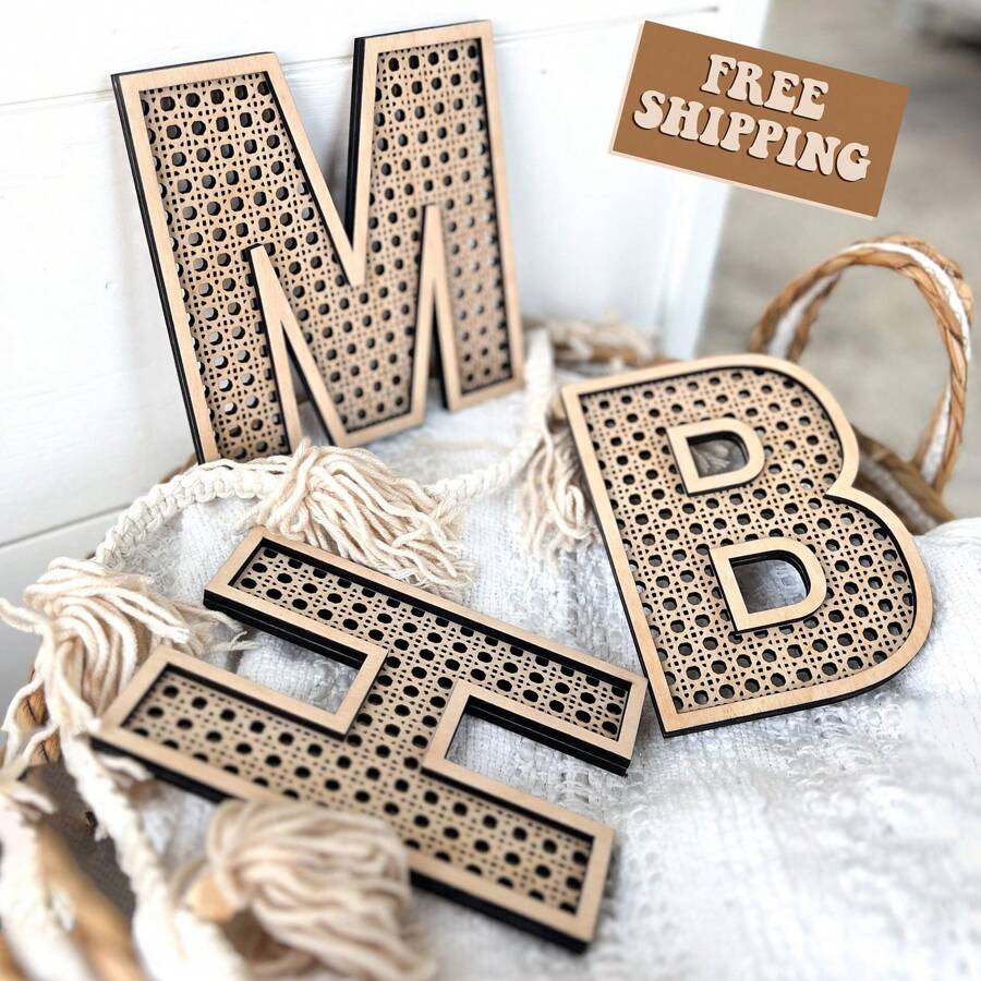 1/2pcs Wooden Letter Boards, Adjustable Bohemian Style Name Plates, 3D ...