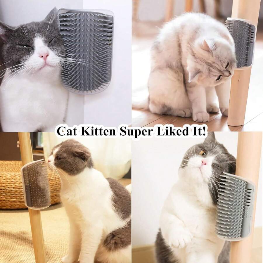 1pc Naughty Cat Corner Scratch & Massage Brush, Cat Grooming Tool For ...